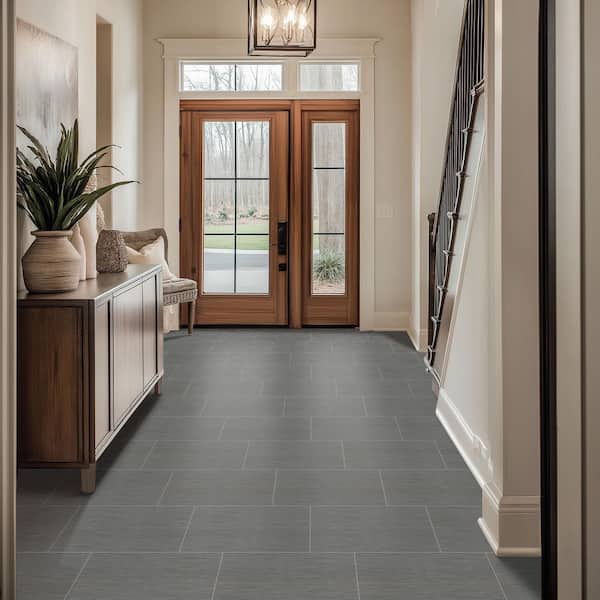 MSI Metro Gris Matte Smooth Gray Stone Look Porcelain Rectangle Tile 12 ...
