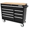 Husky 42 in. W x 18.1 in. D 8-Drawer Black Mobile Workbench Cabinet ...