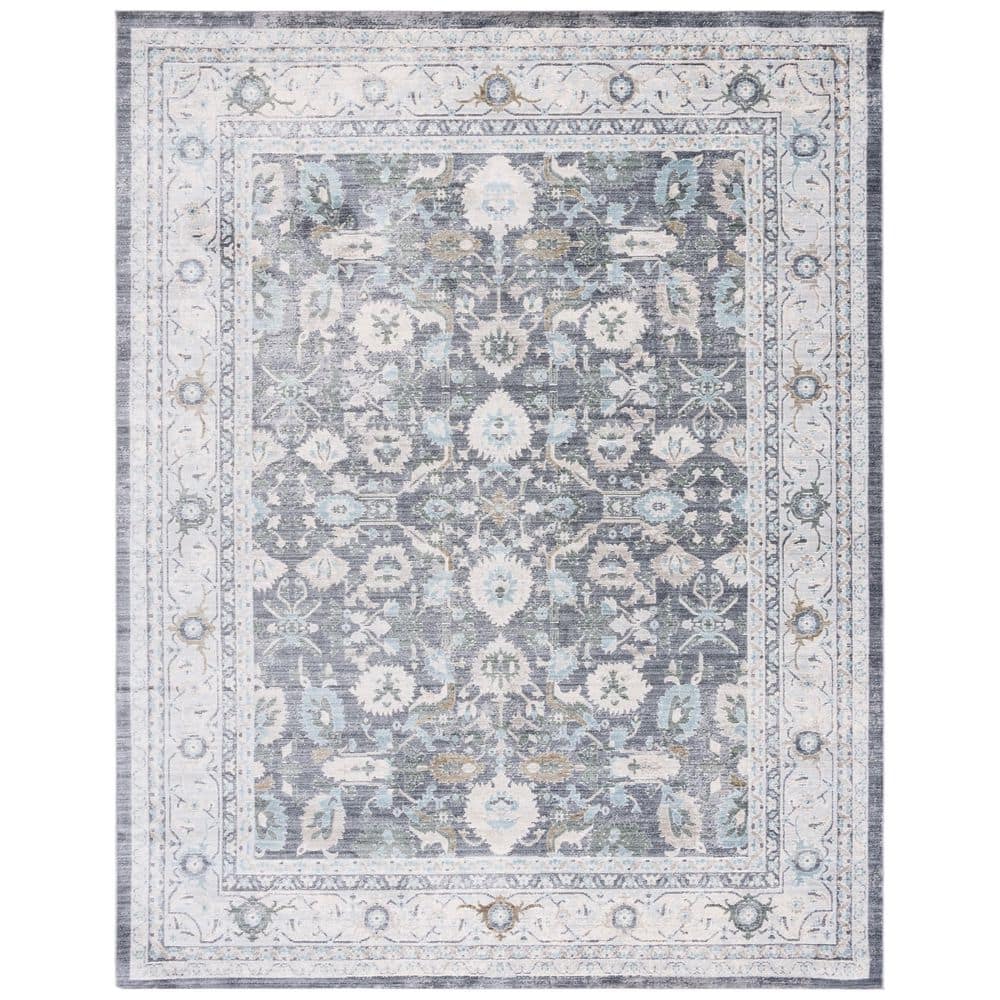 SAFAVIEH History 8 ft. x 10 ft. Light Gray/Dark Gray Oriental Border ...