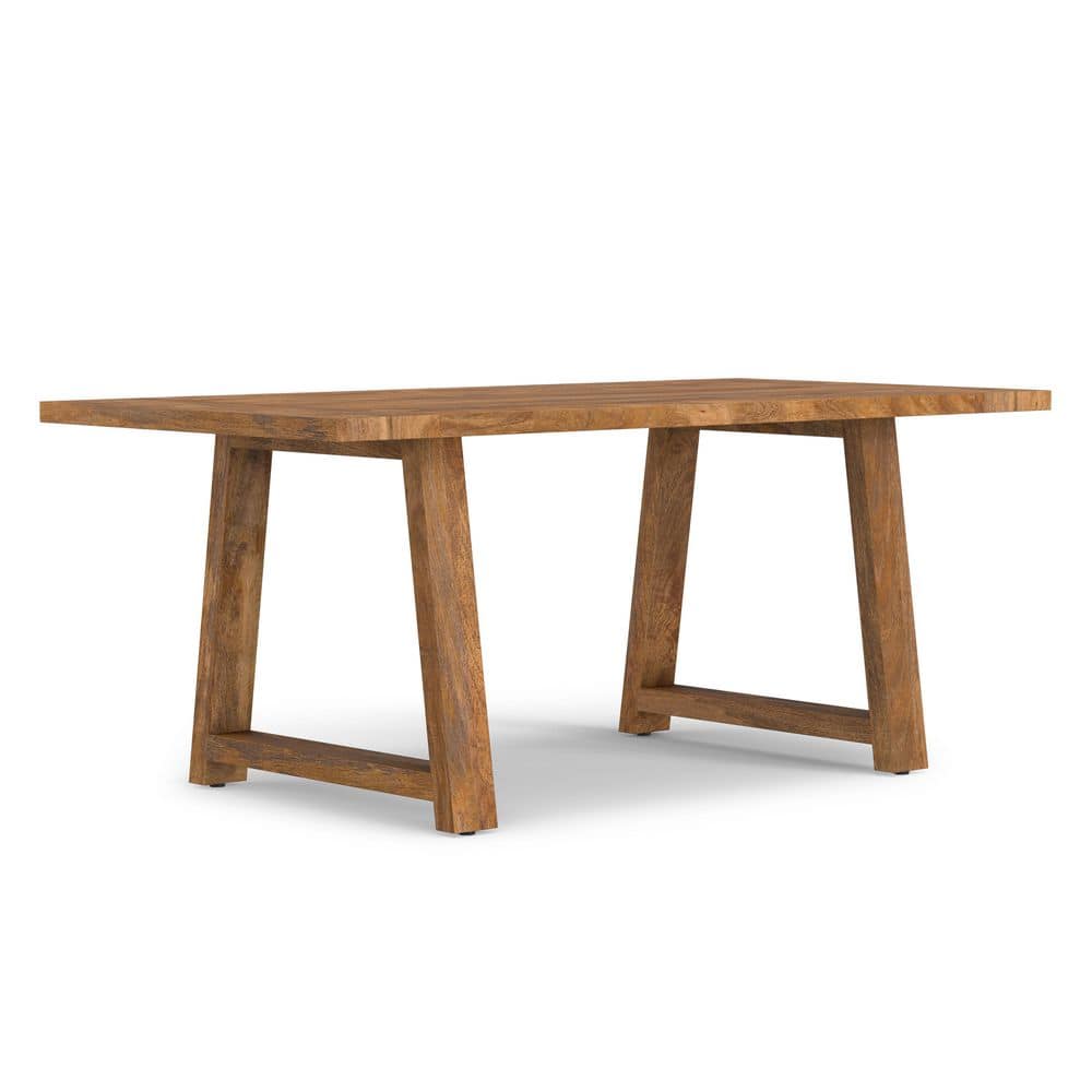 Simpli Home Whitley Modern Farmhouse Burnt Wax Wood 72 in. 4 Legs ...