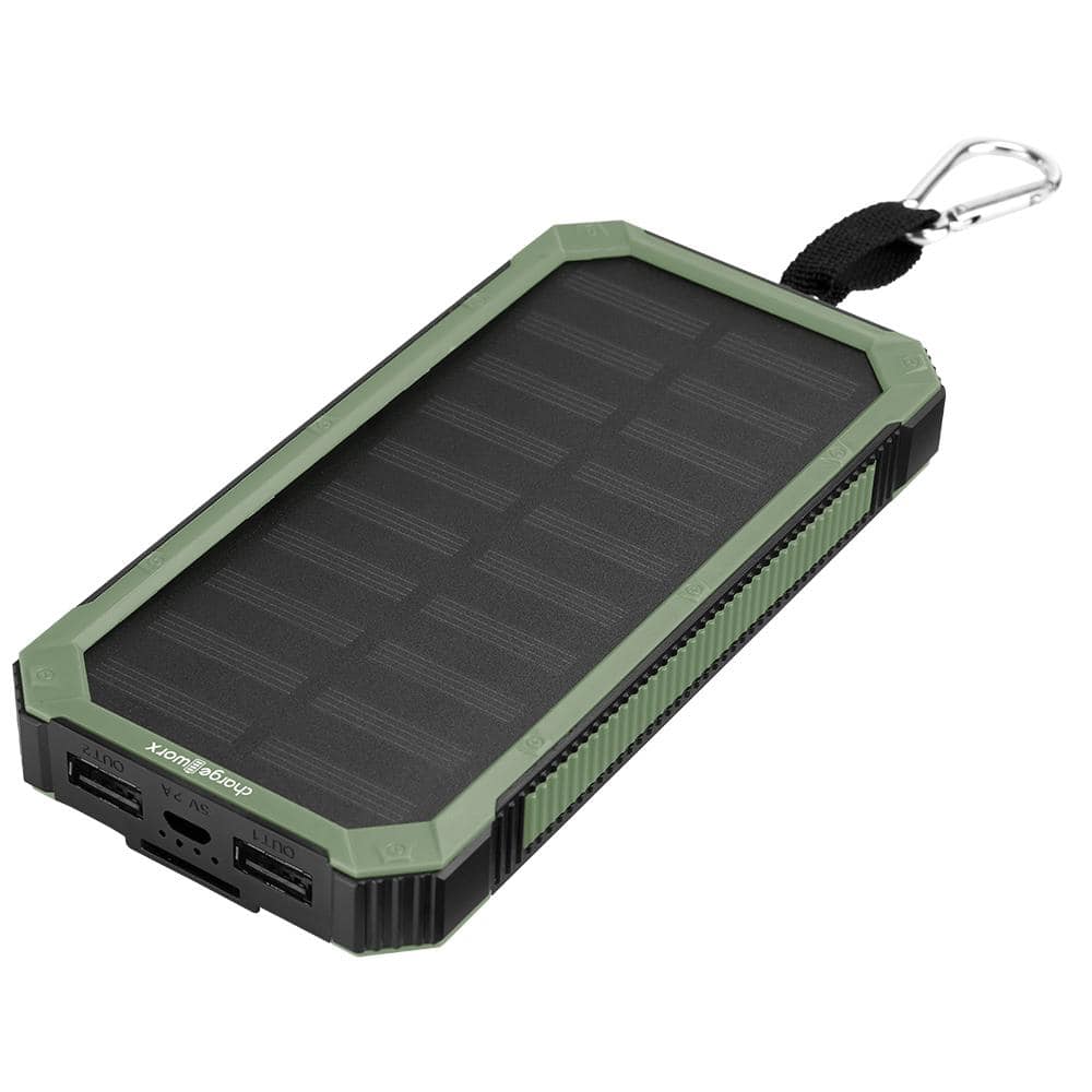 CHARGEWORX 15000MAH Solar Powered Power Bank CX6570 - The Home Depot