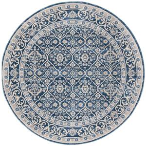 SAFAVIEH Brentwood Cream/Grey 5 ft. x 5 ft. Round Border Area Rug ...