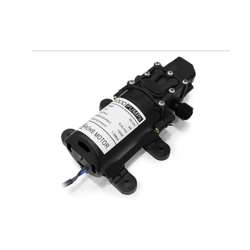 Tahanbath 12V 70W Self-Priming Water Pump (130PSI, 6L/Min) with 2 Hose ...