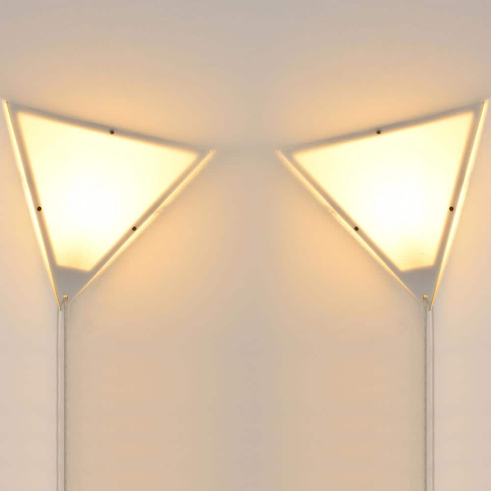 GoYeel 14.76 in. 1-Light White Plug-in Wall Sconce with Acrylic White ...