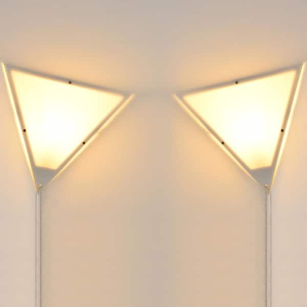 GoYeel 14.76 in. 1-Light White Plug-in Wall Sconce with Acrylic White ...