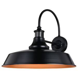 VAXCEL Dorado 1 Light Dusk to Dawn Bronze Gold Farmhouse Barn Dome ...