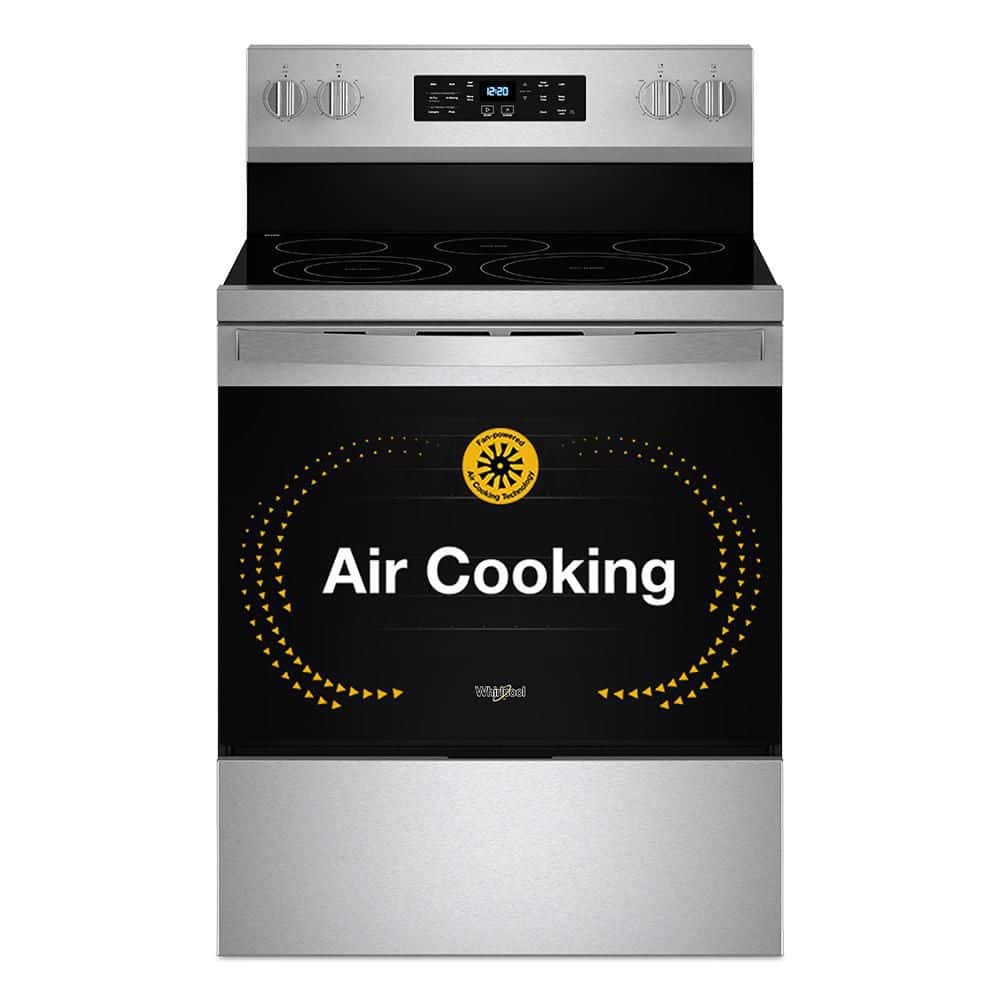 Whirlpool 30 in. 5 Burner Elements Freestanding Electric Range in ...