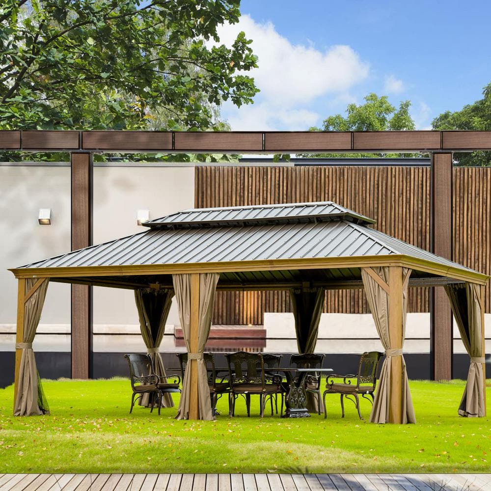 ToolCat 12 ft. x 20 ft. Brown Aluminum Double Galvanized Steel Roof ...