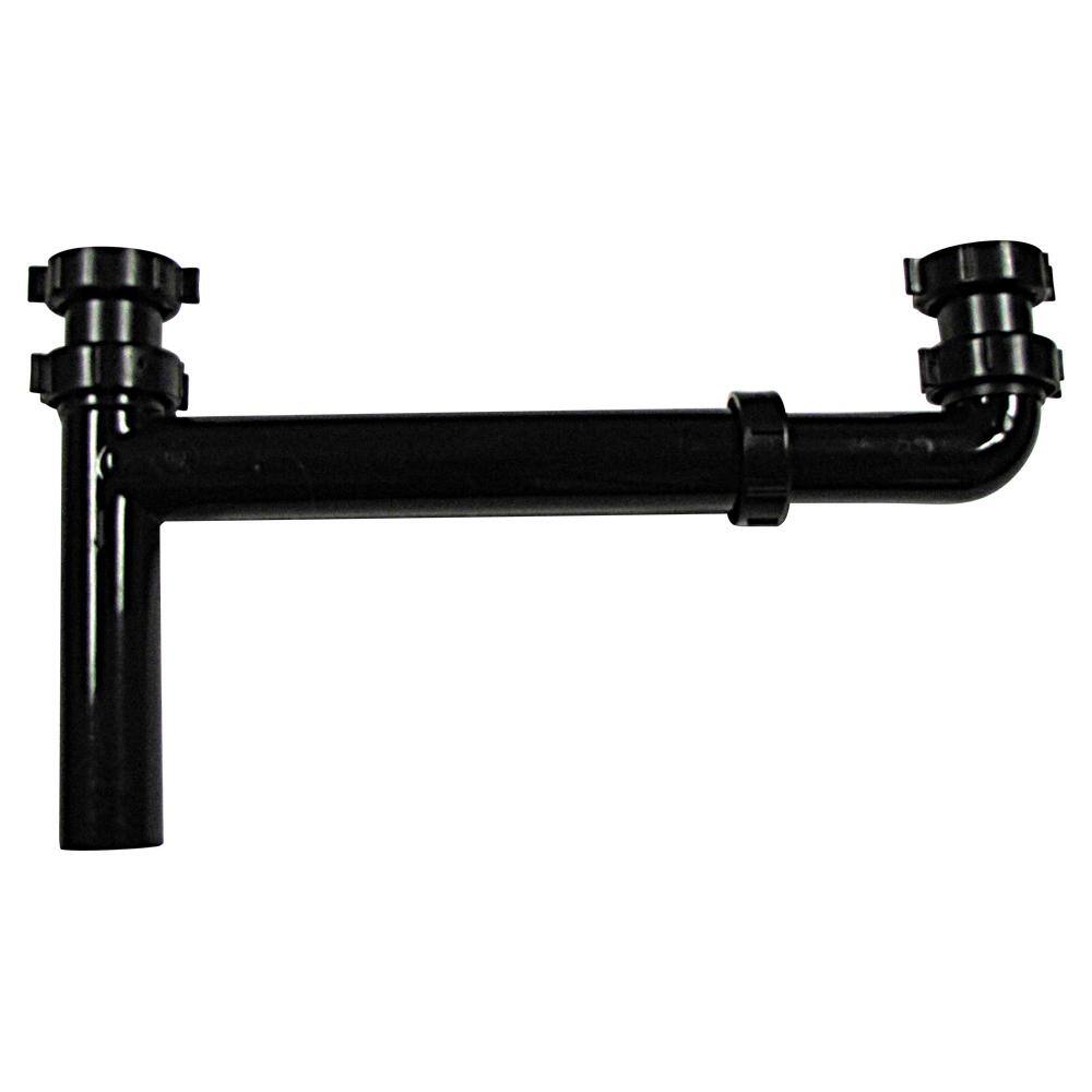 KEENEY 1-1/2 in. Polypropylene Dual-Sink End-Outlet Drain in Black ...
