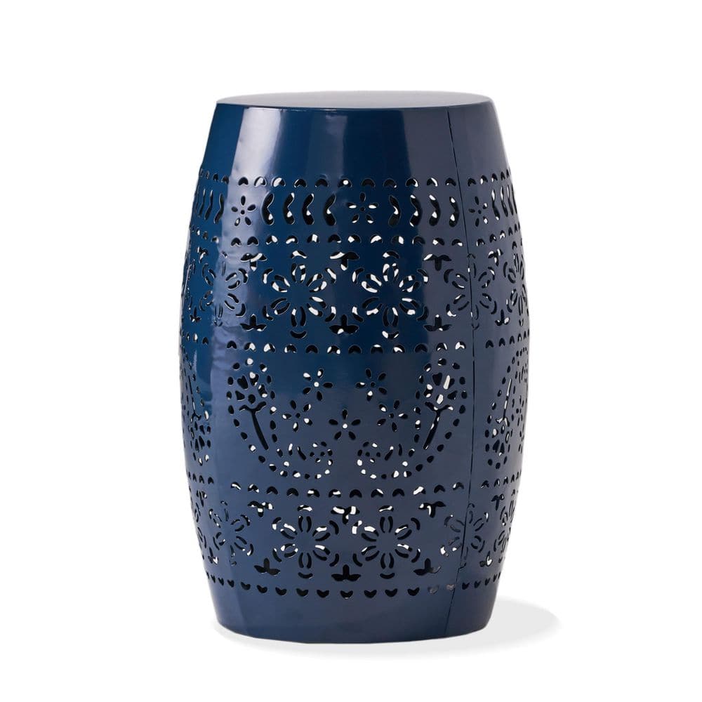 Outdoor Dark Blue Iron Patio Side Table BFDATENUM189 - The Home Depot