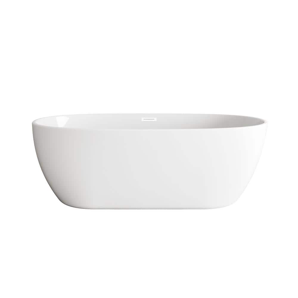 Timeless Home 70 in. x 33.5 in. Soaking Bathtub with Center Drain in ...