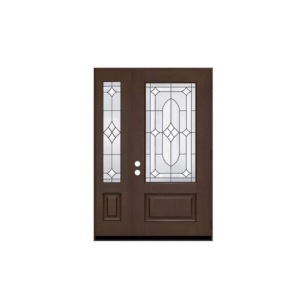 Steves & Sons Regency 53 in. x 80 in. 3/4L Axis Glass LHOS Hickory ...