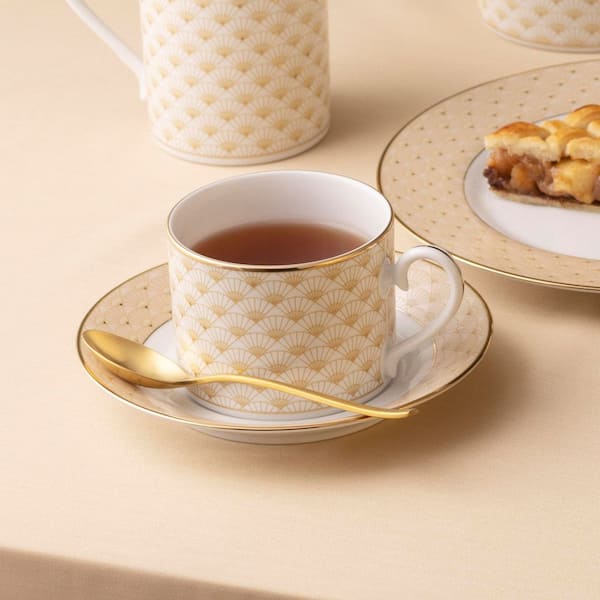 Noritake Trocadero Gold 8 fl. oz. (Gold) Porcelain Teacups, (Set of 4 ...
