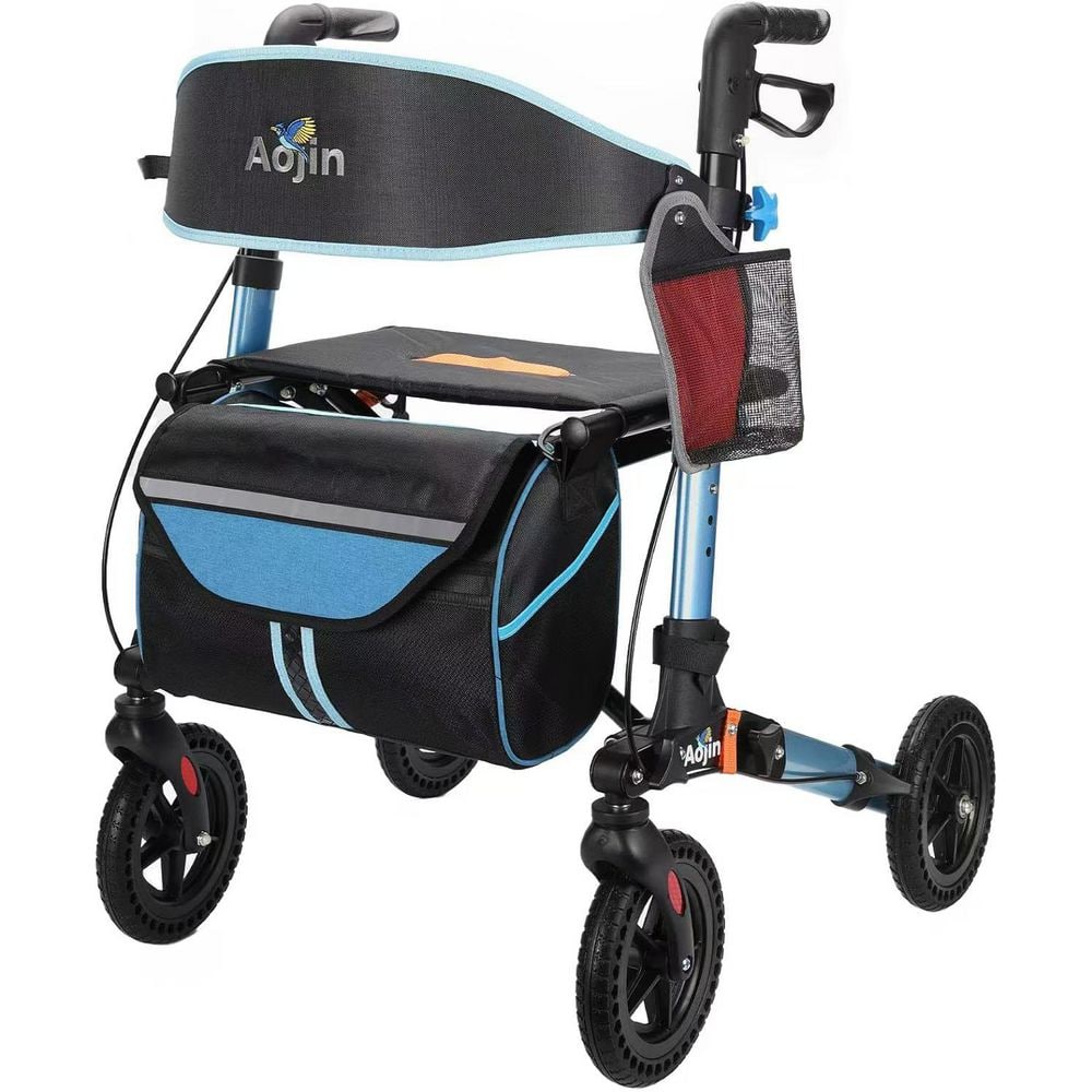 Lightweight Foldable Rollator Walker for Seniors, Adjustable Height ...