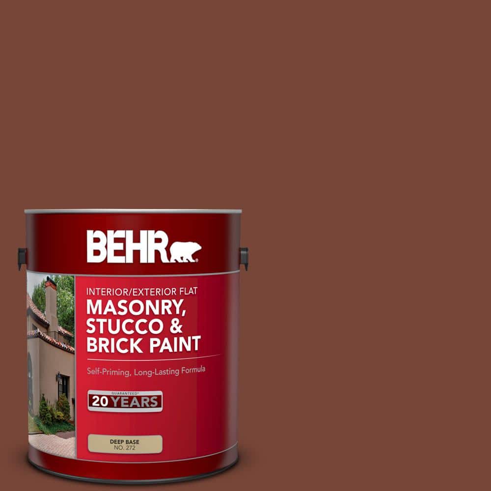 BEHR 1 gal. #240F-7 Root Beer Flat Interior/Exterior Masonry, Stucco ...