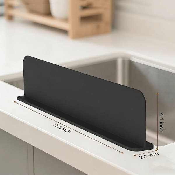 Wudkey Black Flexible Silicone Sink Splash Guard, Sink Splash Guard ...