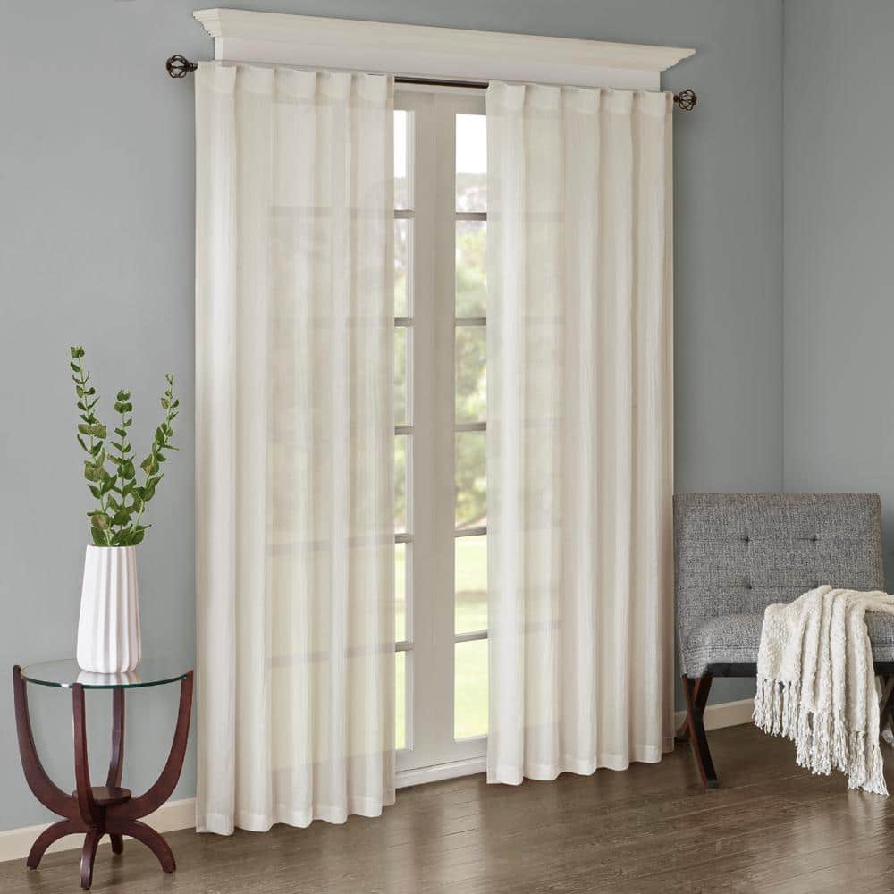 Reviews for Madison Park Kaylee White Polyester 42 in. W x 84 in. L Rod ...