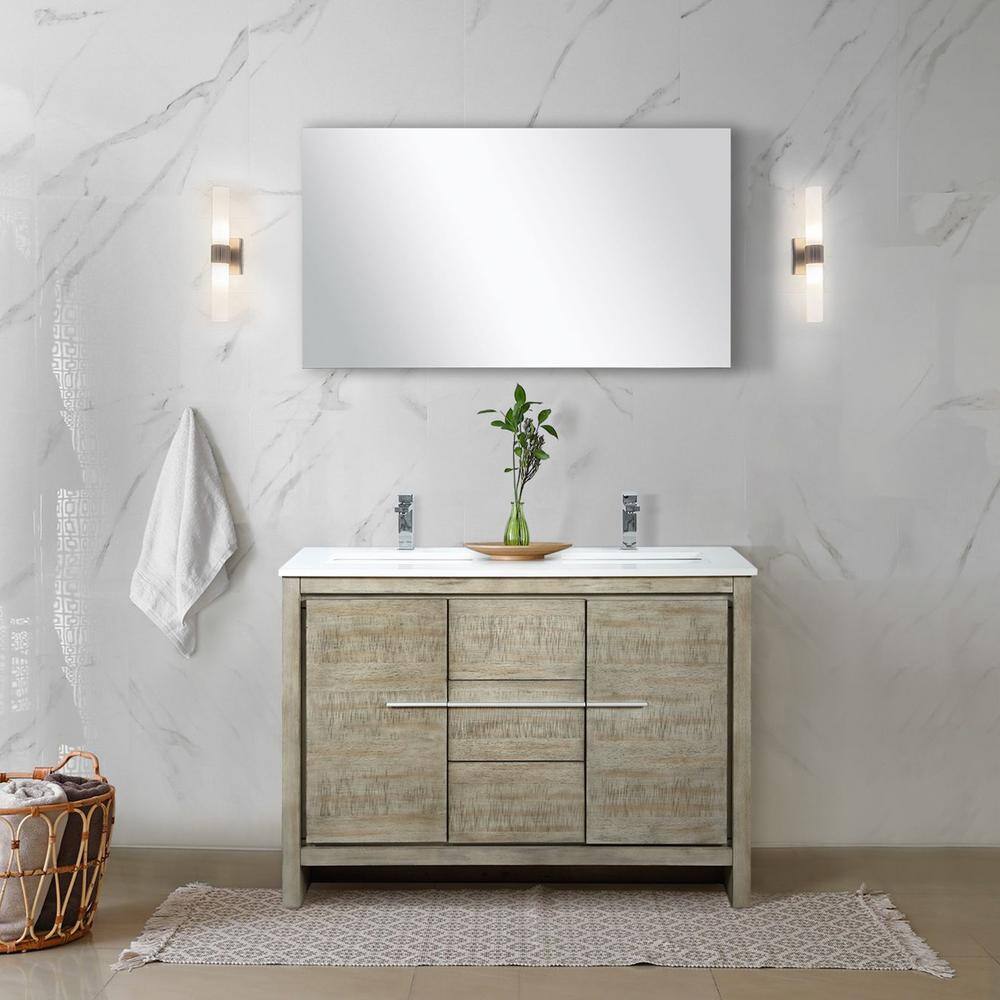 Lexora Lafarre 48 in W x 20 in D Rustic Acacia Double Bath Vanity ...