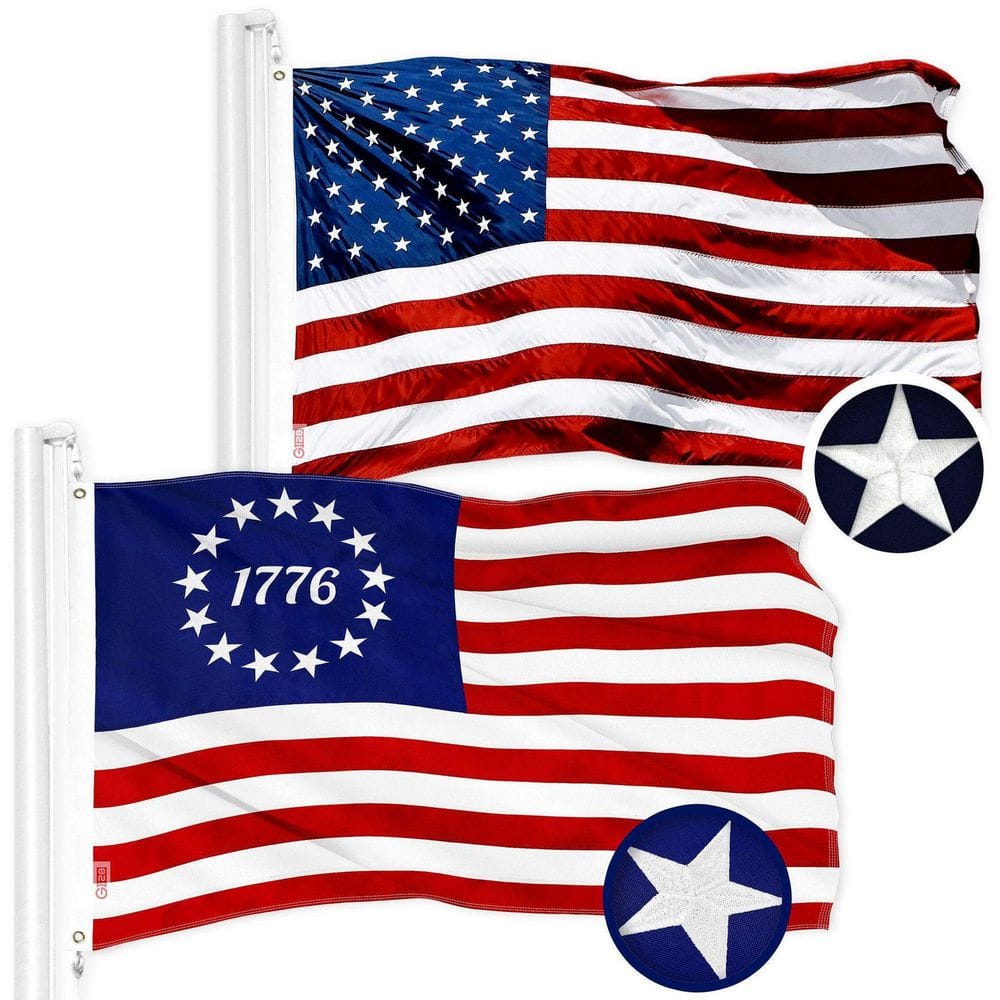 Oyezvary 2.5 ft. x 4 ft. Embroidered 300D Polyester American USA Flag ...
