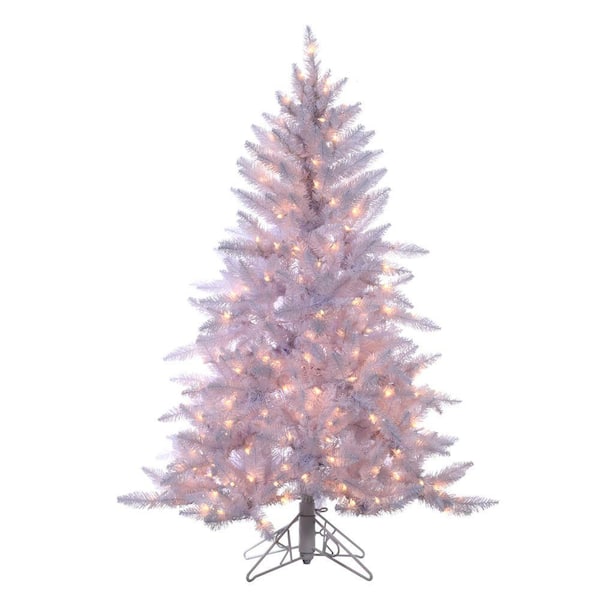 Sterling 4.5 ft. Pre-Lit Ashley White Artificial Christmas Tree with ...
