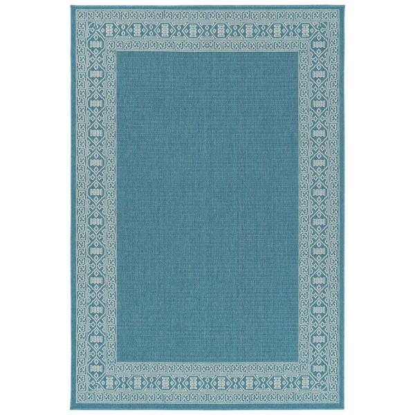 Kaleen Amalie Light Blue 7 ft. 2 in. x 10 ft. 5 in. Indoor/Outdoor Area Rug AML06-79-72105 - The ...