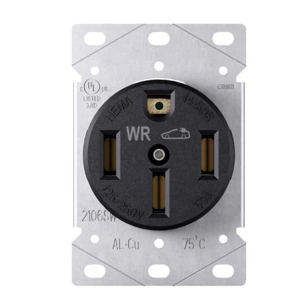 ELEGRP 50 Amp 125/250 V NEMA 14-50R EV Charger Weather Resistant ...