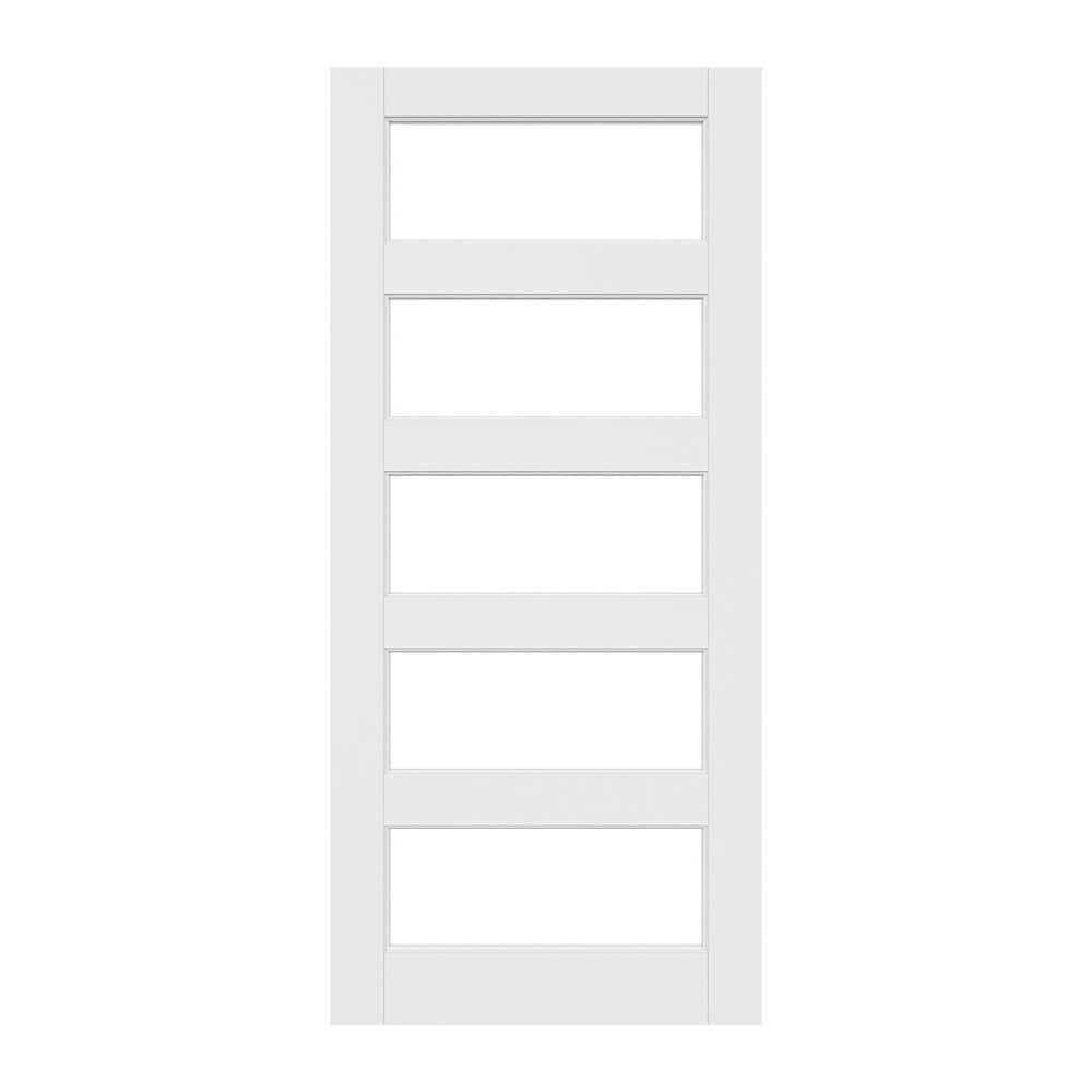 ARK DESIGN 36 in. x 80 in. 5 Lite Clear Glass White Solid Core ...
