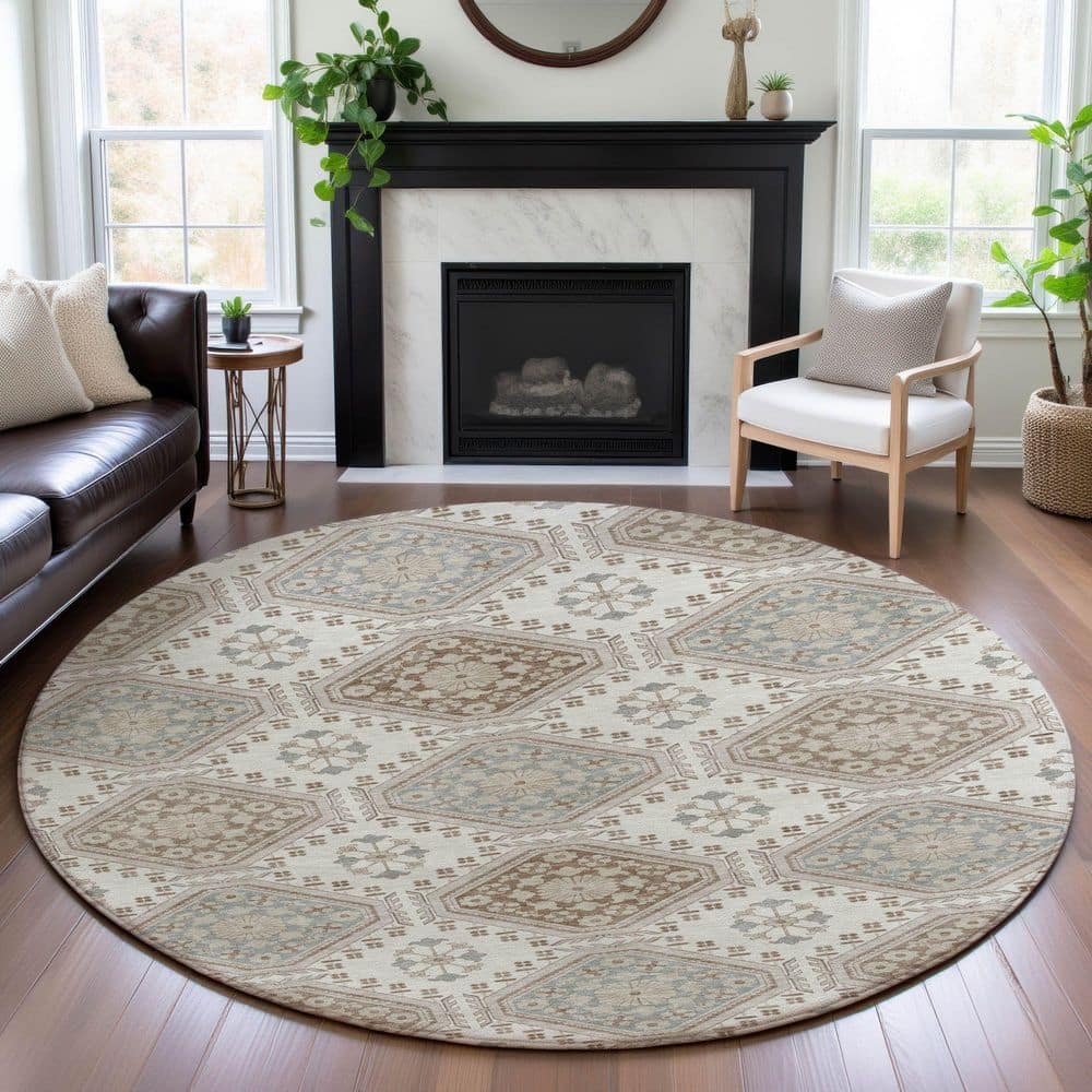Addison Rugs Mayfield Premium Machine Washable Abstract AMF1442 Ivory 8 ...