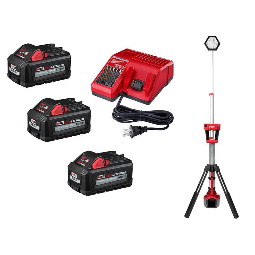Milwaukee M18 18-Volt Lith-Ion Cordless Rocket Dual Power Tower Light w ...