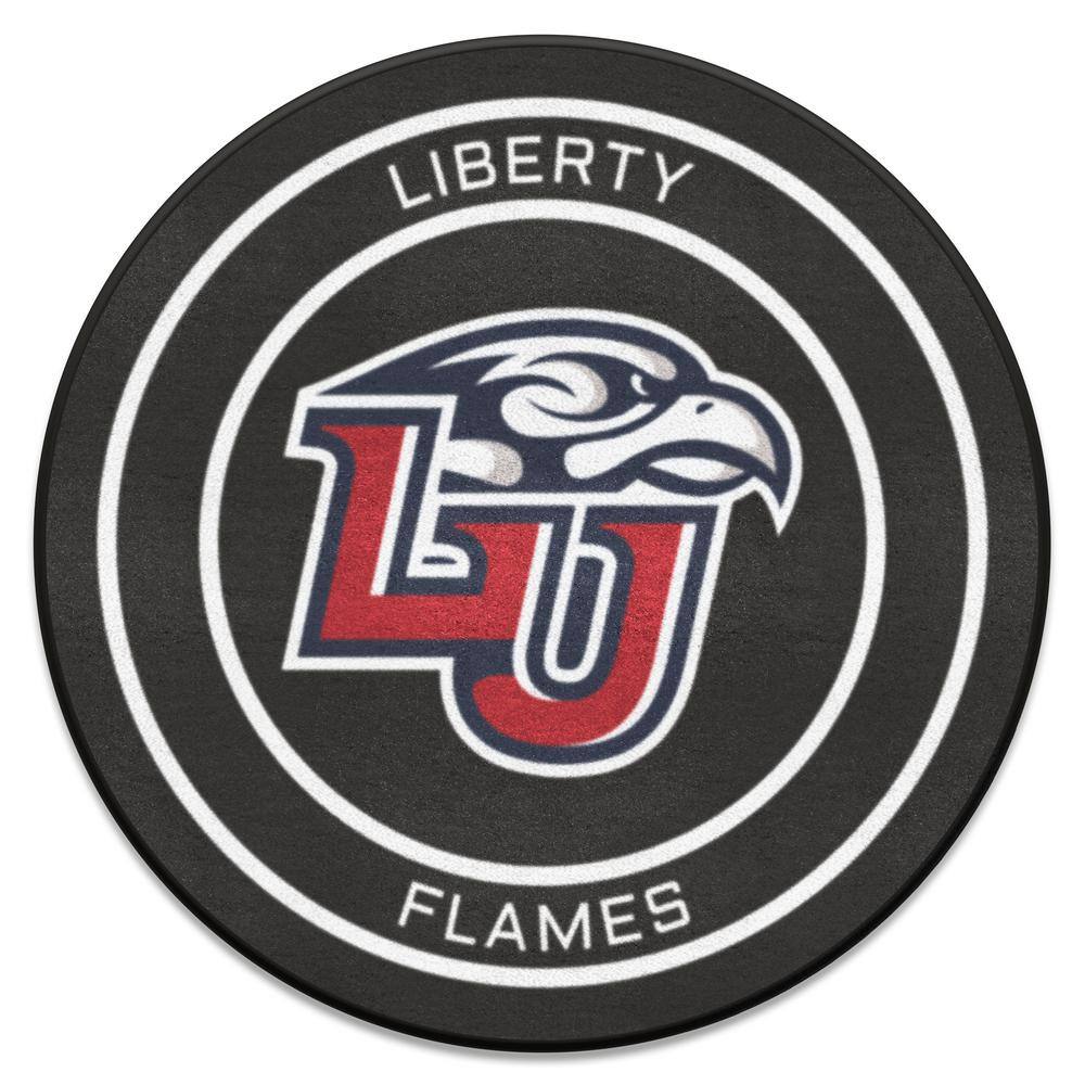FANMATS Liberty Black 2 ft. Round Hockey Puck Accent Rug 33185 - The ...