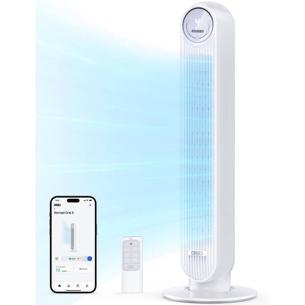 DREO 36 in. Nomad One S Tower Fan, 28 BD Quiet Fan, 90° Oscillating ...