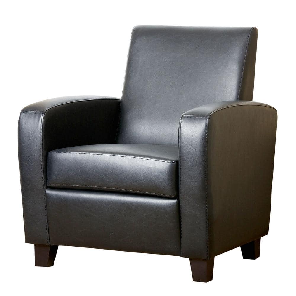 DEVON & CLAIRE Miguel Leather Club Chair, Black AD-PCY-52S-P1-BLK - The ...