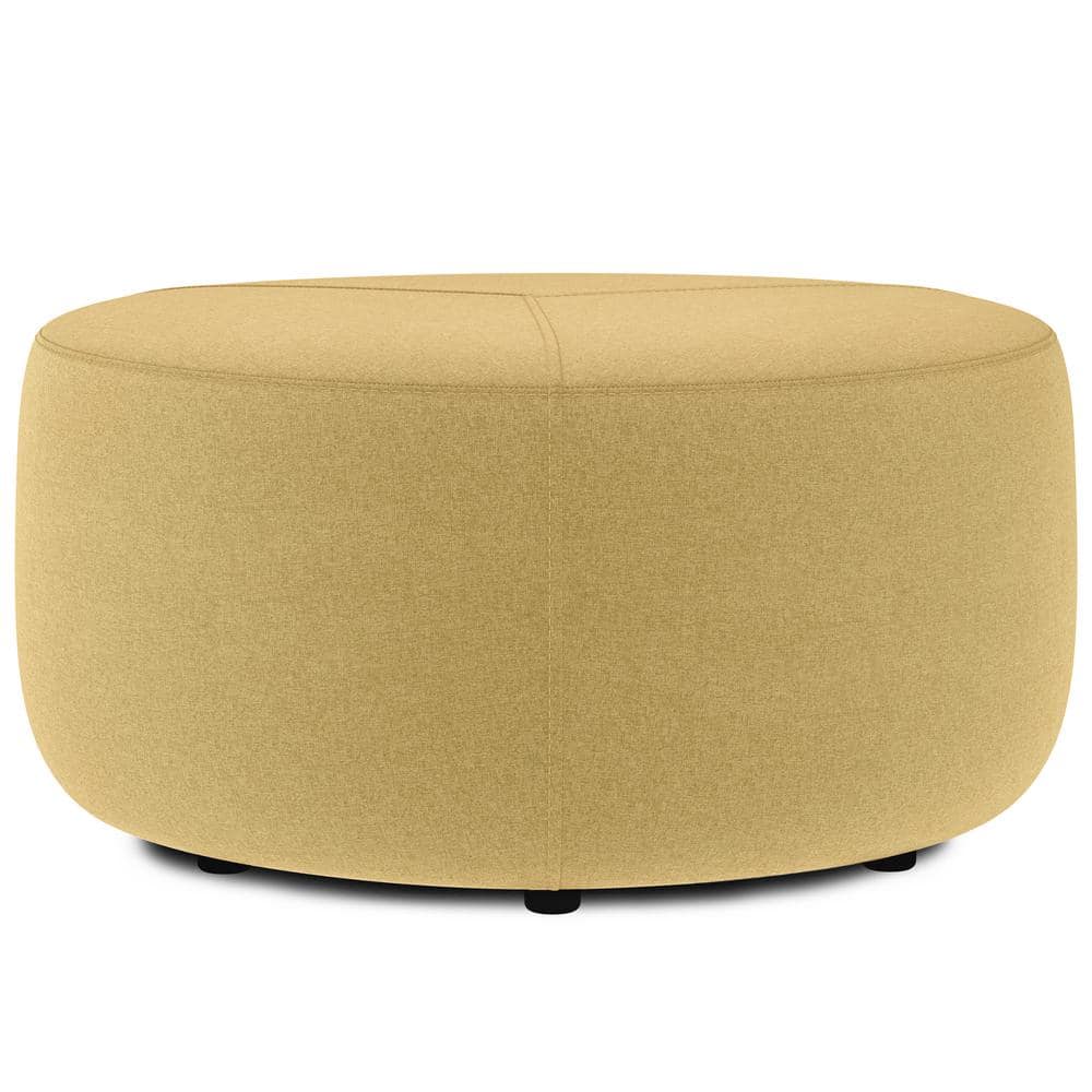 Simpli Home Moore 32 in. Wide Contemporary Irregular Large Ottoman in ...