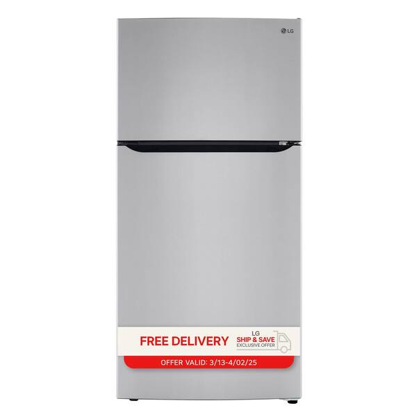 LG 33 in. W 24 cu. ft. Top Freezer Refrigerator w/ LED Lighteing and ...