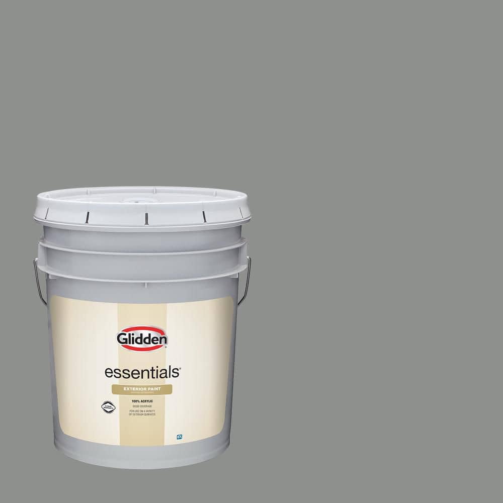 Glidden Essentials 5 gal. PPG1009-5 Phoenix Fossil Satin Exterior Paint ...
