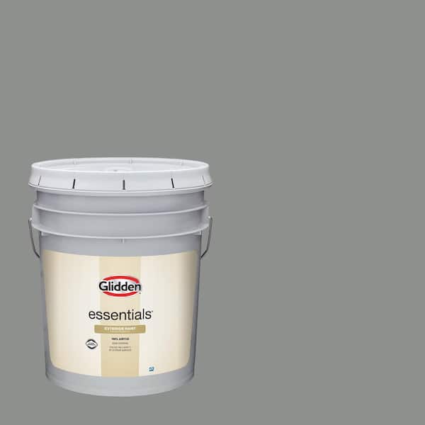 Glidden Essentials 5 gal. PPG1009-5 Phoenix Fossil Satin Exterior Paint ...