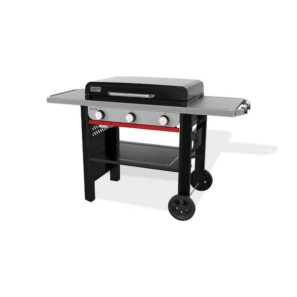 Weber Slate Griddle 3-Burner Propane Gas 28 in. Rust-Resistant Flat Top ...