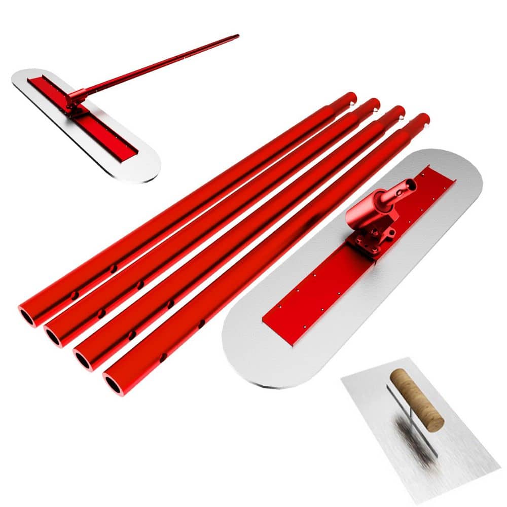 Laybus 48 in. x 12 in. Red Stainless Steel Concrete Float with 4 ...