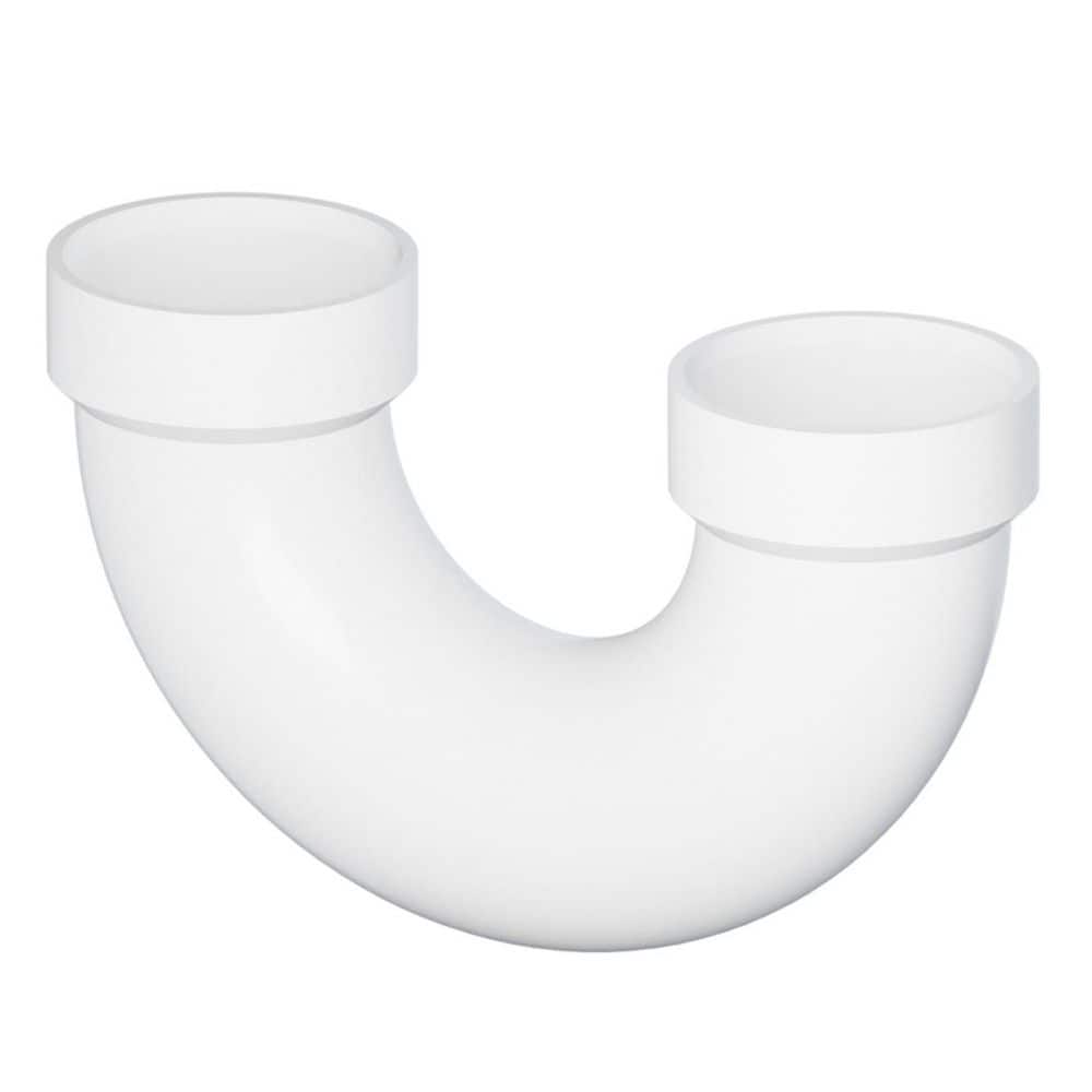 PLUMBFLEX 2 in. PVC DWV Return Bend H x H, White Rigid PVC Drain, Waste ...