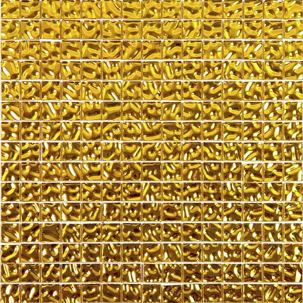 Apollo Tile Altin Glossy Shimmer Gold 12 in. x 12 in. Glass Mosaic Wall ...