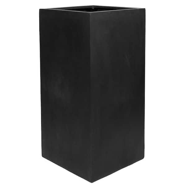 PotteryPots Natural Bouvy Large 16 in. Black Fiberstone Indoor Outdoor ...