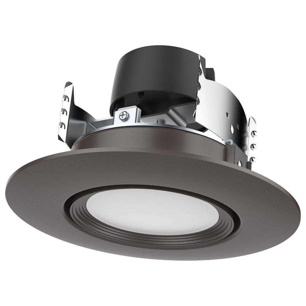 SATCO 4 in. 7.5 Watt CCT Selectable Bronze Retrofit Gimbaled Integrated ...