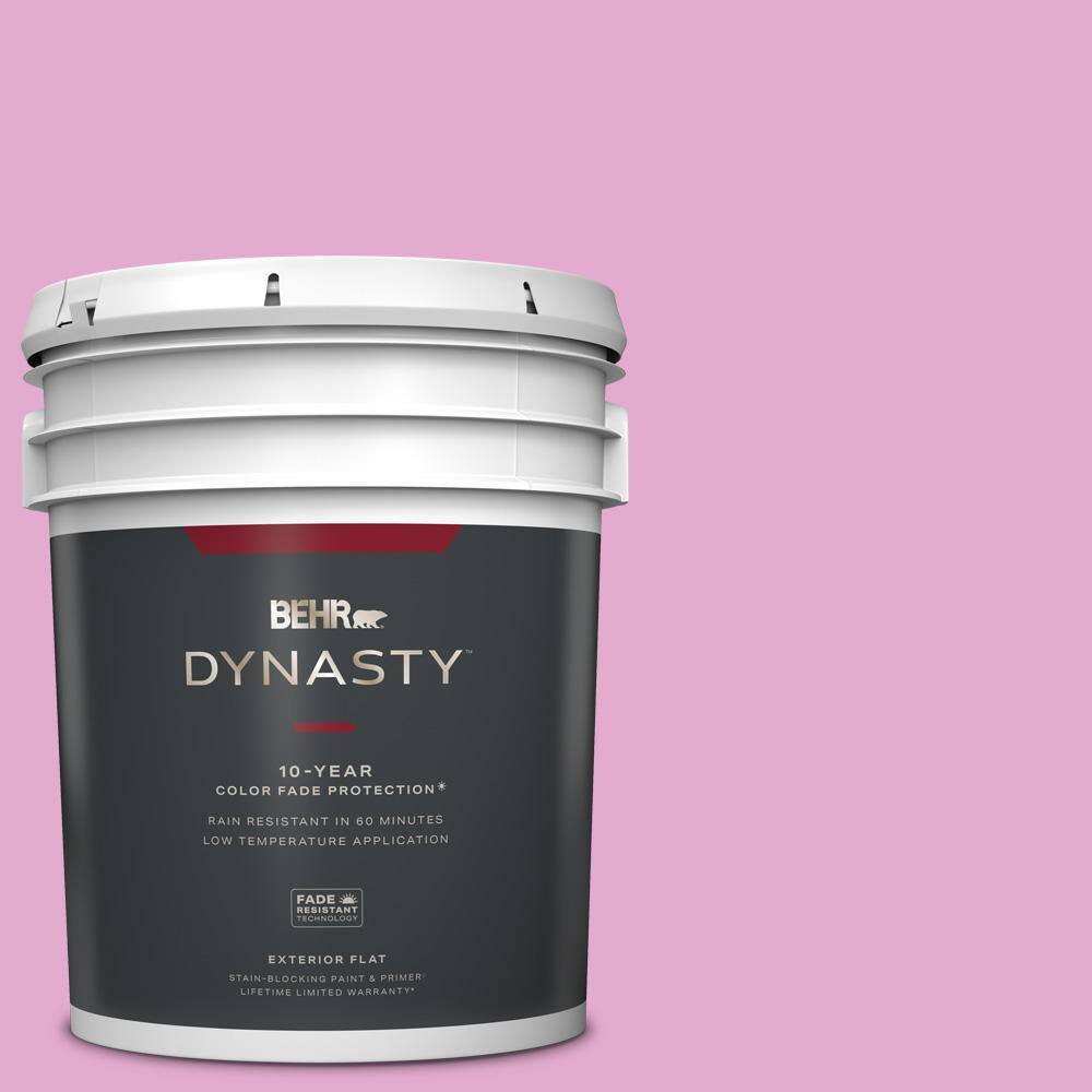 BEHR DYNASTY 5 gal. #680A-3 Pink Bliss Flat Exterior Stain-Blocking ...
