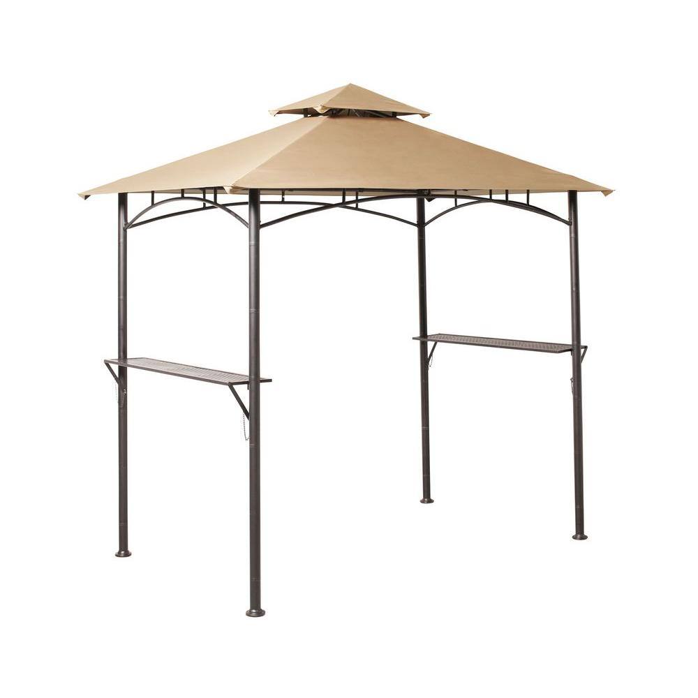Reviews for Hampton Bay Tiki 8 ft. x 5 ft. Brown Canopy Grill Gazebo ...