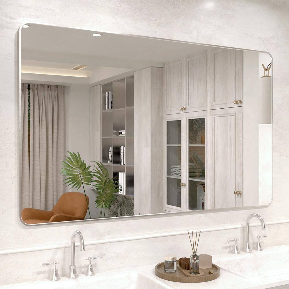 Reviews for Sylanor Vista 60 in. W x 36 in. H Rectangular Framed Wall Bathroom Vanity Mirror in ...