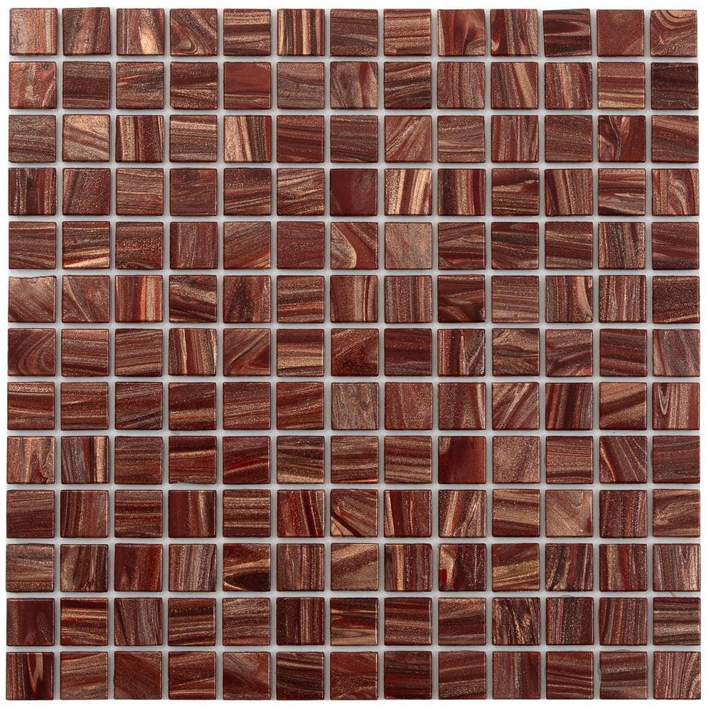 Apollo Tile Celestial Glossy Fire Brick Red 12 in. x 12 in. Glass ...