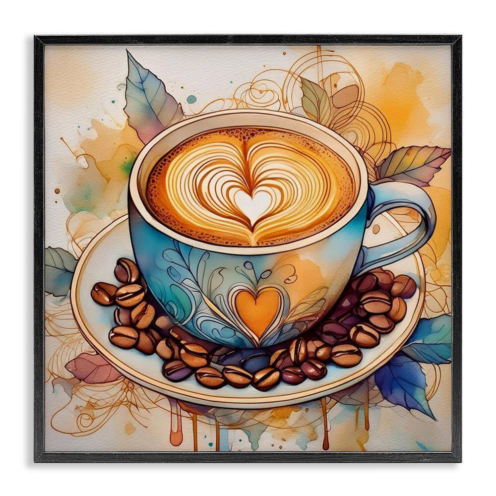 Stupell Industries Modern Cafe Latte by Alina Georgescu Black Framed ...