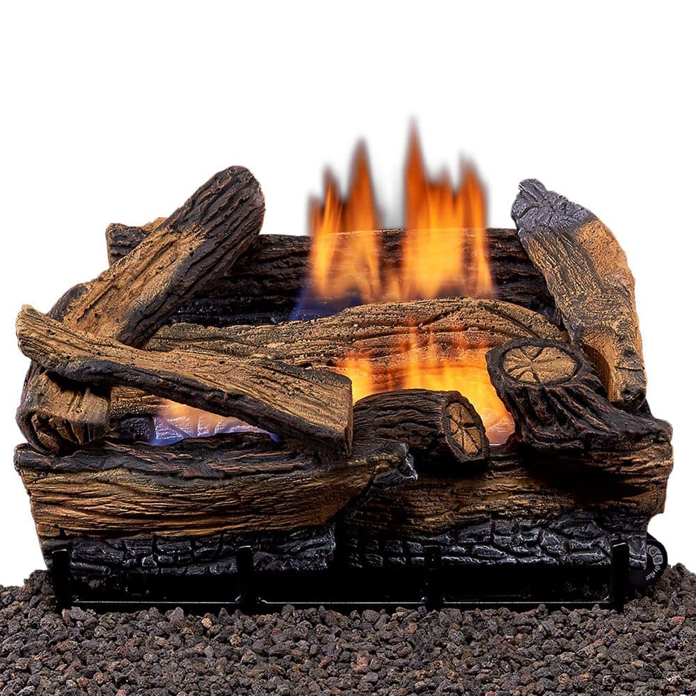 Duluth Forge 18 in. Split Red Oak Vent Free Indoor Propane Gas Log Set ...