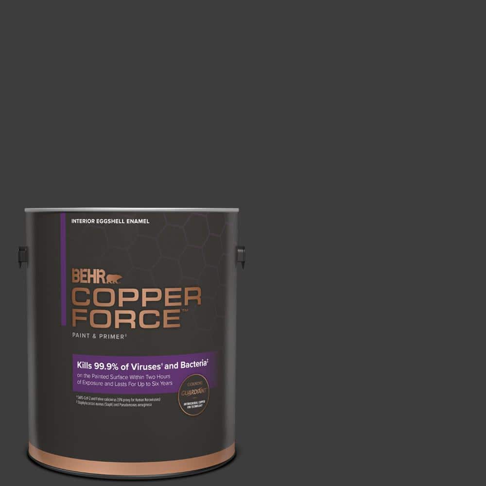 COPPER FORCE 1 gal. #BLACK Black Eggshell Enamel Virucidal and ...