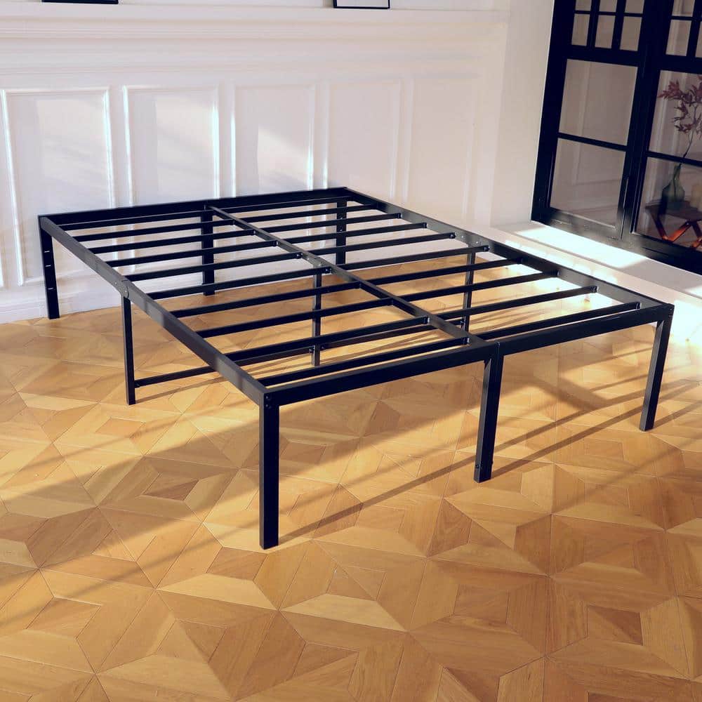 Lusimo 18in. Black Bed Frame California King Metal Platform Bed with ...